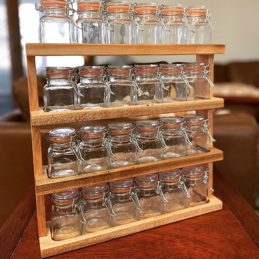 Large Chefs Spice Rack (includes 24 Glass Jars) - Sterling Woodcrafts